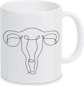 artboxONE Tasse Uterus-Stiftlinie von Anna Kozlenko - Kaffeetasse Menschen