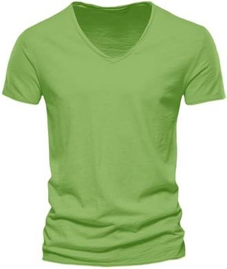 Generic T-shirts &agrave; manches courtes pour homme - Col en V - &Eacute;l&eacute;gant - En coton - Pour les loisirs - Pour le travail - Confortable et respirant - Plusieurs coul