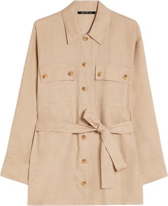 Pennyblack Femme, Vestes, Beige, Taille: 38 FR Linen Shirt