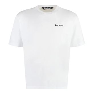 Palm Angels T-Shirt mit Logo-Stickerei - - Tops - Herren - Wei&szlig; - XL