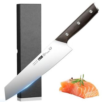 Plys Couteau Japonais Professionnel Kiritsuke Couteau de Cuisine 22cm Ergonomique Manche en Bois