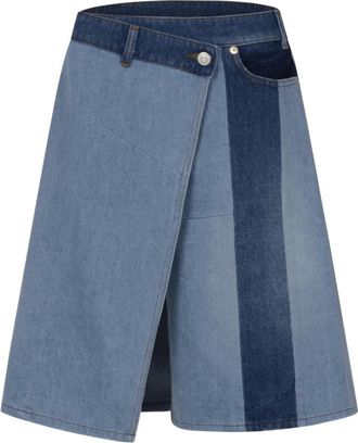 Coperni Femme, Jupes, Bleu, Taille: 38 FR Denim Patchwork Circular Skirt