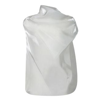 Issey Miyake Femme, Blouses et Chemises, Blanc, Taille: 40 FR Haut en organza drap&eacute;