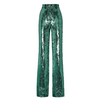 Philipp Plein Lange Paillettenhose - - Trousers - Damen - Gr&uuml;n - XS