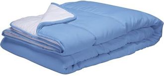 Pikolin Home Wendebettdecke 300 g - Zweifarbige Nordische Füllung - Für Babybett 60 - Federfühlig, Warm, Atmungsaktiv, Blau/Weiß, 100 x 120 cm