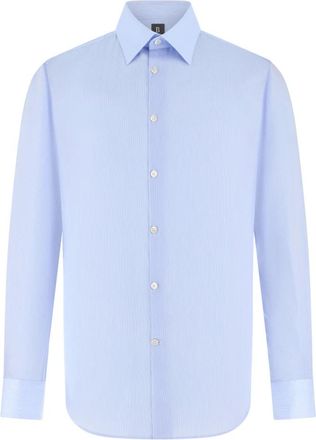 Boggi Milano Homme, Chemises, Bleu, Taille: 3XL Chemise en Twill de Coton Coupe R&eacute;guli&egrave;re