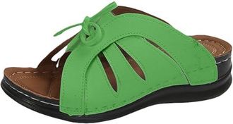 Generic Sandales dété pour femme - Sandales à plateforme - Sandales à bout ouvert - Sandales réglables - Sandales de plage bohème légères et confortables - Ch