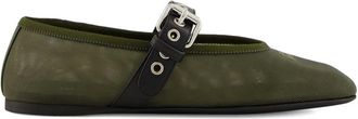 Miu Miu ballerines &agrave; boucle - Vert