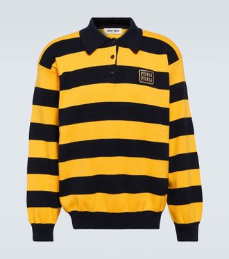 Miu Miu Polo rayé en coton mélangé