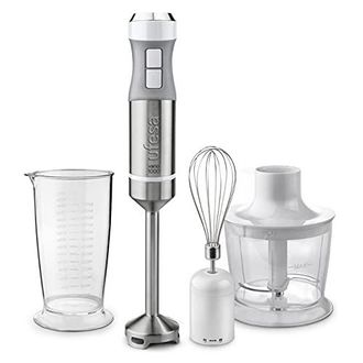 Ufesa BP4582 Vario 1000 Mixeur Plongeant, 1000W de Puissance, 20 Vitesses + Turbo, Corps et 2 Lames en Acier Inoxydable, Ergonomique et Anti-&Eacute;claboussures, 