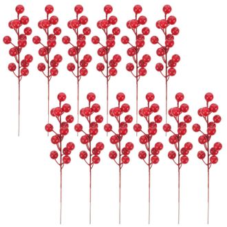 SOLUSTRE 12 K&uuml;nstliche Rote Beerenstiele Weihnachtszweige Dekoration f&uuml;r Zuhause Weihnachtsbaum Deko Fotorequisite