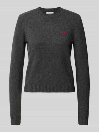 Review Slim Fit Strickpullover aus elastischem Material-Mix