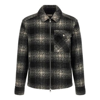 Moncler Overshirt mit Karomuster und durchgehendem Rei&szlig;verschluss - - Jackets - Herren - Mehrfarbig - XL