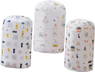 Angoily 3 St&uuml;ck Gro&szlig;e Zylindrische Aufbewahrungsbeutel aus PEVA mit Kordelzug f&uuml;r Bettdecken Kleidung und Textilien Fleckenabweisend Vielseitig f&uuml;r Haushalt u