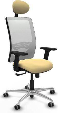 Piqueras y Crespo Stuhl mit Lendenwirbel- und Nackenst&uuml;tze Zulema mit 2D-Armlehnen und festem Kopfteil, ausgestattet mit Sincro 3 Positionen und Schneidschaum, mit Roll