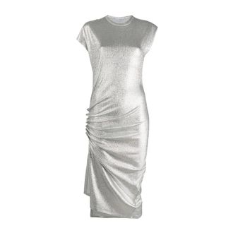 Paco Rabanne Femme, Robes, Gris, Taille: 40 FR Robe mi-longue drap&eacute;e en Lurex