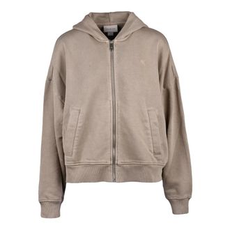 Calvin Klein Jeans Femme, Sweatshirts et sweats &agrave; capuche, Beige, Taille: 42 FR SweaT-shirt &agrave; capuche