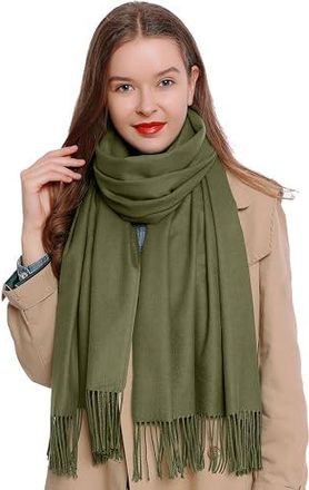 DonDon &Eacute;charpe femme hiver chaud et douce Ch&acirc;le Etole Foulard 185 x 65 cm - vert