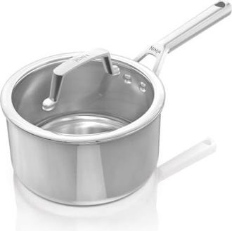 Ninja Ninja EverClad Casserole en acier inoxydable 16 cm avec couvercle, Convient &agrave; tous les types de feux, y compris linduction, peut aller au four jusqu&agrave; 