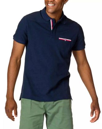 Rossignol Poloshirt Herren Heritage St. Moritz Alpine Polohemd Brusttasche mit Logo und ikonischen Trikolore-Details