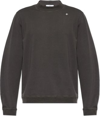 Stone Island Homme, Sweatshirts et sweats &agrave; capuche, Gris, Taille: M SweaT-shirt avec logo brod&eacute;