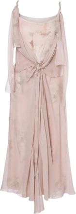 Alberta Ferretti Femme, Robes, Rose, Taille: 34 FR Robe sans manches en mousseline de soie &agrave; imprim&eacute; floral