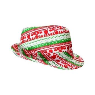 Generic Chapeau Fedora de No&euml;l - Chapeau classique respirant &agrave; motif de flocon de neige festif, chapeau de vacances chaud - pour amis, hommes, femmes, adolesc