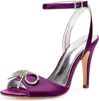 Generic Chaussures De Mariage &Agrave; Talon Haut Sandales &Eacute;l&eacute;gant Bout Ouvert Sexy Mari&eacute;e Dress F&ecirc;te High Heels 10.5Cm,Violet,41 EU