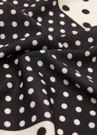 Mango Mouchoir satin&eacute; &agrave; pois noir - Femme - Taille unique - MANGO