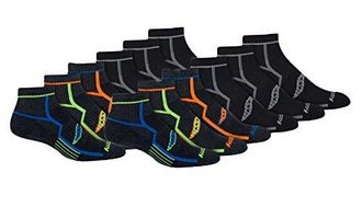 Saucony Rundry Bolt Performance Quarter Socks, Available in L-XL (6, Chaussettes de Course, Gris (12 Paires), 8-12 (Lot de 24) Homme