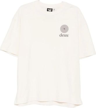 Deus Homme, Tops, Blanc, Taille: S Maglietta girocollo logo manica corta