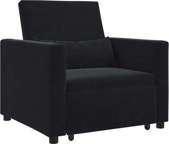 vidaXL Vidaxl - Canapé Lit Simple Noir 90 x 165 x 87 cm Velours