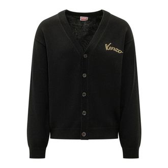 Kenzo Jumping Tiger Stickerei Cardigan - - Knitwear - Herren - Schwarzk - S