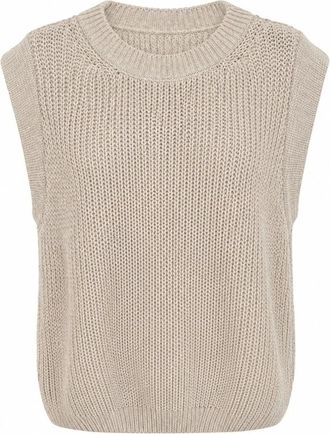 2-Biz Rundhals-Strickware - - Knitwear - Damen - Beige - S/M