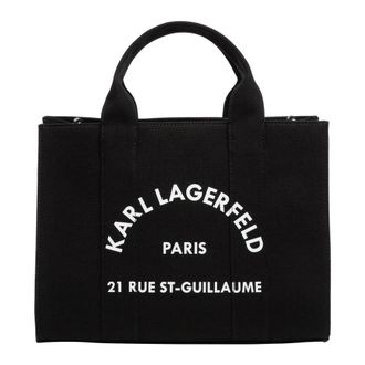 Karl Lagerfeld Gemusterte Tote Tasche mit verstellbarem Riemen - - Bags - Damen - Schwarzk - ONE SIZE