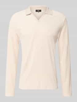 Cinque Longsleeve mit Polokragen und V-Ausschnitt Modell BOLL