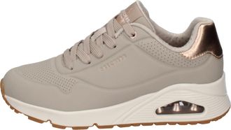 Skechers Damen UNO Golden Air Turnschuhe, Taupe Durabuck/Silver Trim, 37.5 EU
