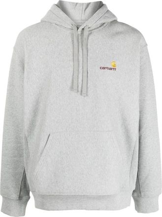 Carhartt Work in Progress Homme, Sweatshirts et sweats &agrave; capuche, Gris, Taille: XL Hooded American Script SweaT-shirt