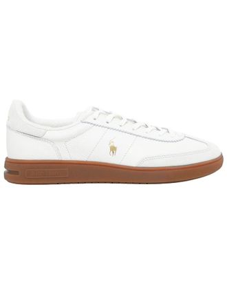 Ralph Lauren Sneaker aus Nappaleder mit Pony-Stickerei und Veloursleder-Details in