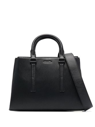 Calvin Klein sac cabas &agrave; logo en relief - Noir