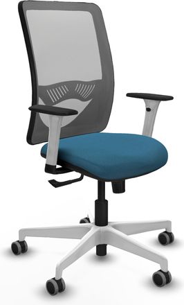 Piqueras y Crespo Verstellbarer Schreibtischstuhl Zulema mit wei&szlig;en und schwarzen Armlehnen, h&ouml;henverstellbare Lendenwirbelst&uuml;tze, ausgestattet mit 3 Positionen und Sch