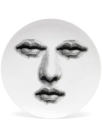 Fornasetti assiette ronde imprimée - Blanc
