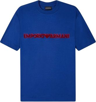 Emporio Armani Homme, Tops, Bleu, Taille: L T-shirt en jersey stretch