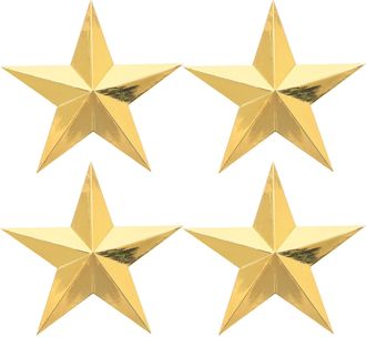 NUOBESTY 4 Mini-Metallsterne - 3 cm gro&szlig;e magnetische Sternskulpturen - Kleine Magnete f&uuml;r Wanddekoration, Scheunen-Weihnachtsbastelarbeiten und DIY-Projekte B