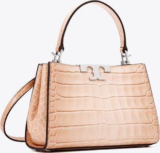 Tory Burch Damen Mini Eleanor Croc-Embossed Satchel