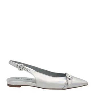 Halmanera Silberne schillernde Lederslingbacks - - Shoes - Damen - Grau - 39 EU