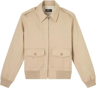 A.P.C. A.p.c., Femme, Vestes, Beige, Taille: 38 FR Police Flap-Pocket Jacket