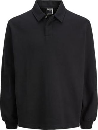 Jack & Jones Jcocover Sweat Polo Pls, Noir, 6XL Hommes