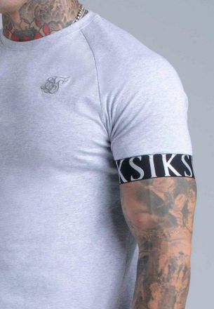 Siksilk T-Shirt SikSilk Herren Grau Marl Tech T-Shirt