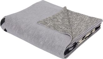 Beliani Kuscheldecke MATTA Baumwolle 130 x 170 cm Grau